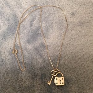 Anthropologie | Jewelry | Sterling Silver 925 Lock And Key Pendant And ...